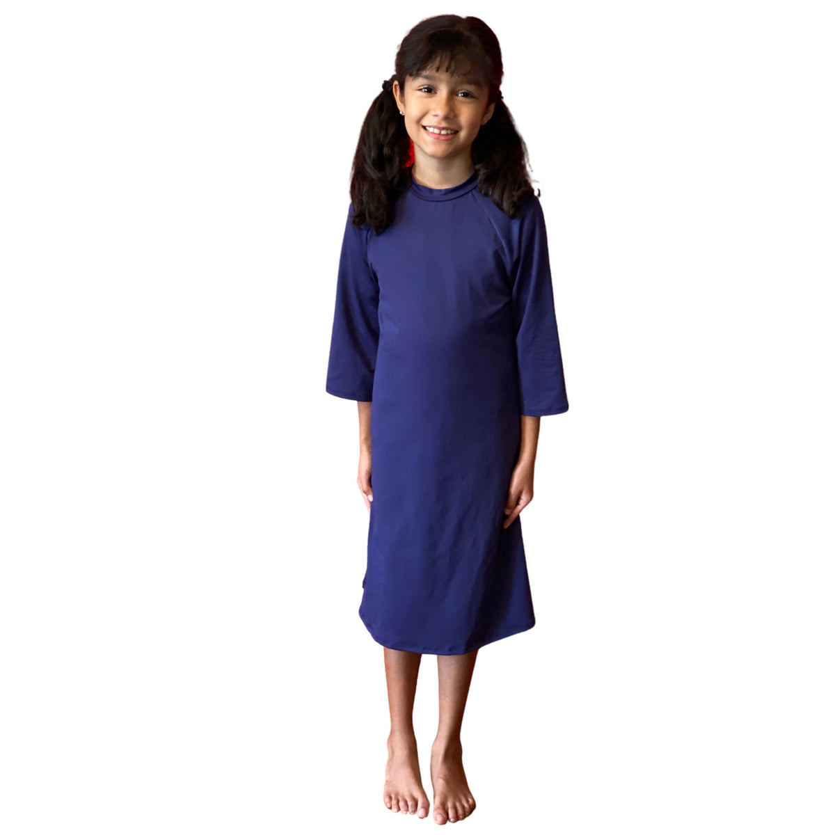 Girls Swim Dress Full Cover (Navy Blue) – MODEFYwear